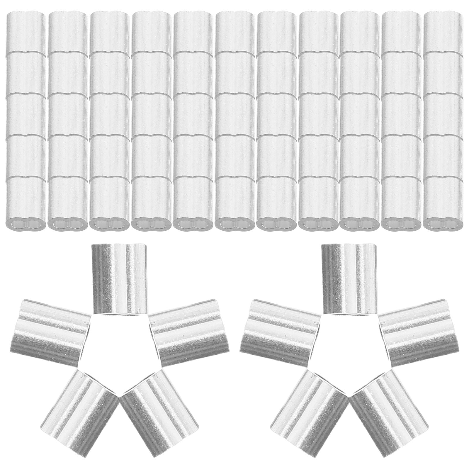 NICEXMAS 200pcs Cable Crimps Wire Ferrules Rope Steel Cable Aluminum ...