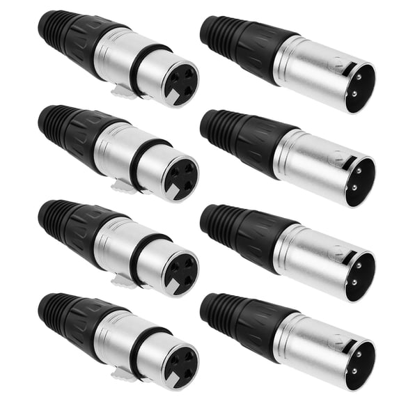 NICEXMAS 1Set Xlr Connector 3 Pin Male and Female Type Zinc Alloy Audio ...