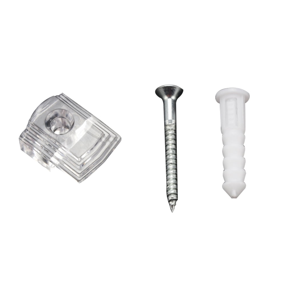 NICEXMAS 24pcs Clips for Wall Clear Plastic Mirror Holder Clip Screw ...