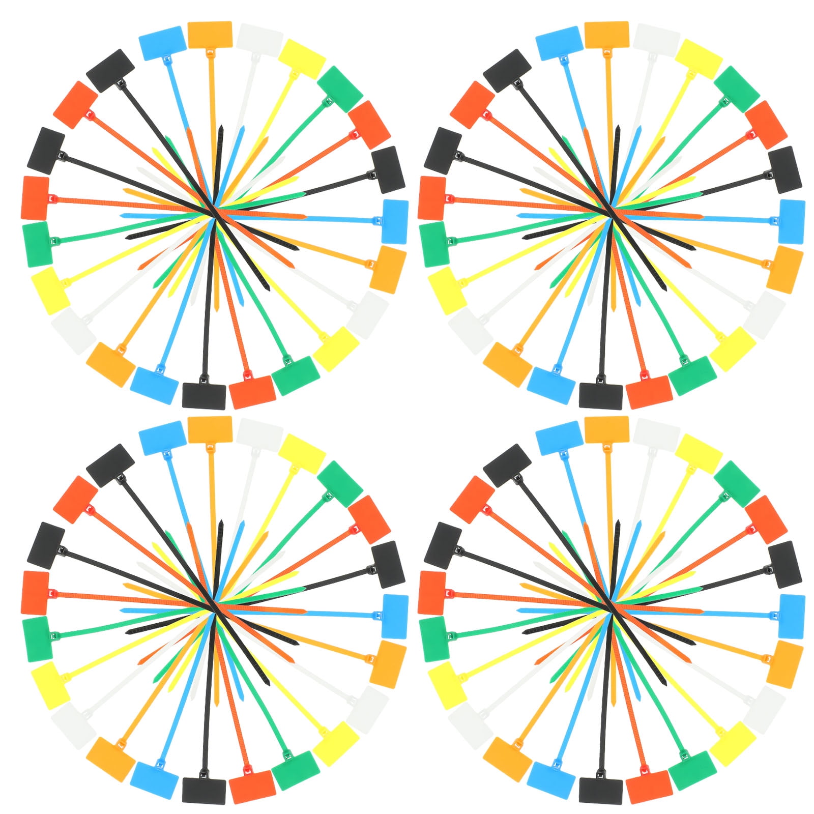 NICEXMAS 250Pcs Assorted Color Plastic Cable Ties for Cable Tags Labels ...