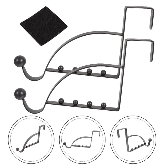 NICEXMAS 2Pcs Over Door Coat Hook Carbon Steel Load-bearing Hook for ...