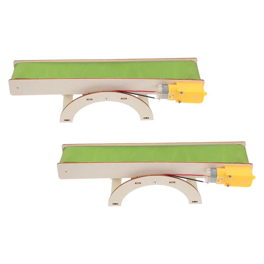 NICEXMAS DIY Conveyor Belt Model Science Kits Wood Light Green 2Set ...