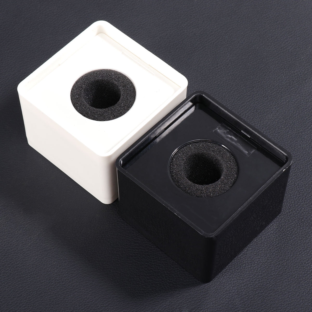 NICEXMAS 2Set Simple Design White ABS Microphone Logo Stand for News ...