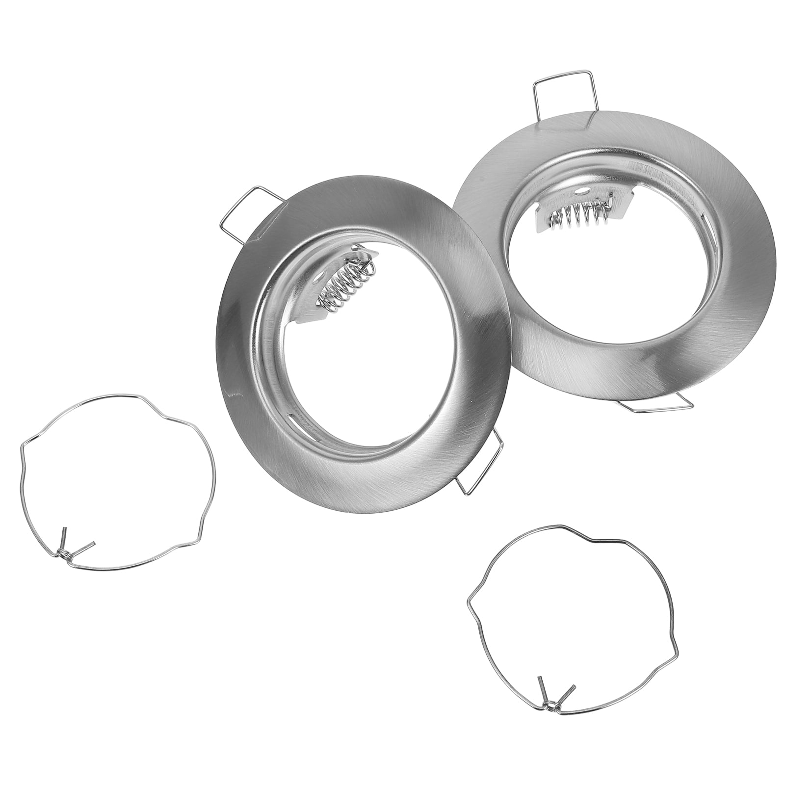 NICEXMAS 2Pcs Round Spotlight Frames with Silver Metal Trim for Ceiling ...
