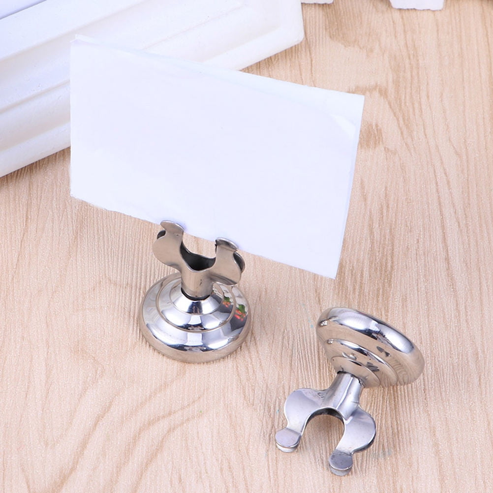 NICEXMAS 3 Pcs Tag Risers U-shaped Menu Stand Banquet .8X4cm Silver ...