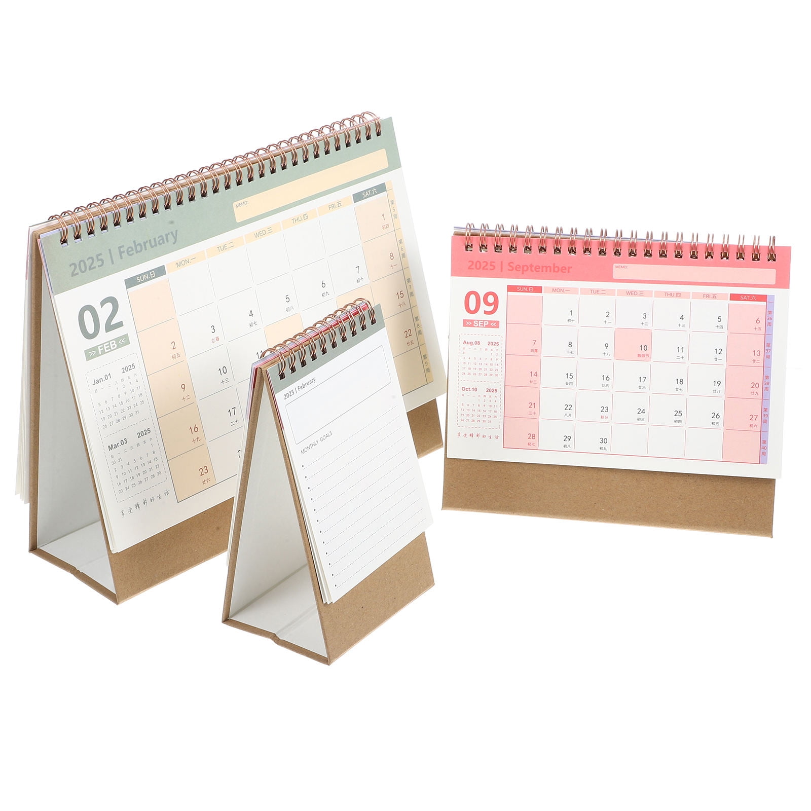 NICEXMAS 3Pcs Office Monthly Calendar Metal Coil Assorted Color for ...
