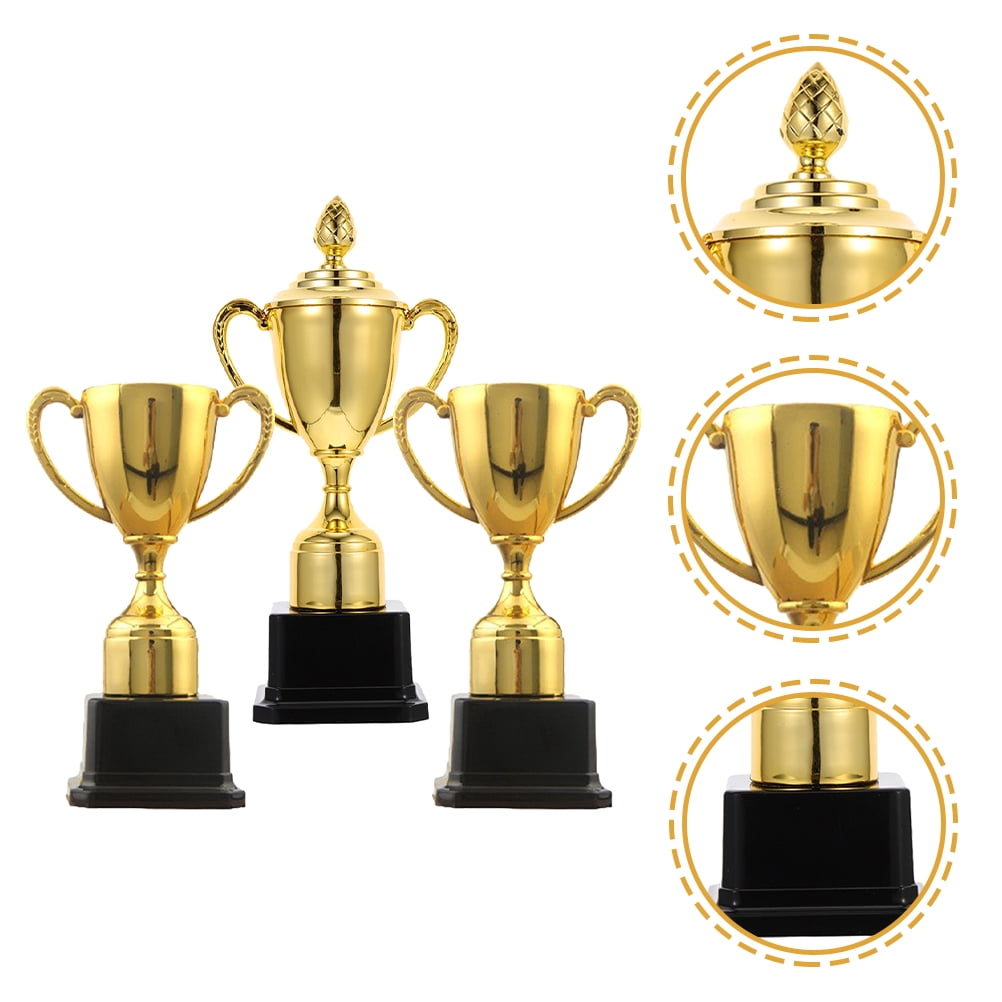 NICEXMAS 3Pcs Winner Trophy Toy Golden Plastic Children Trophy ...