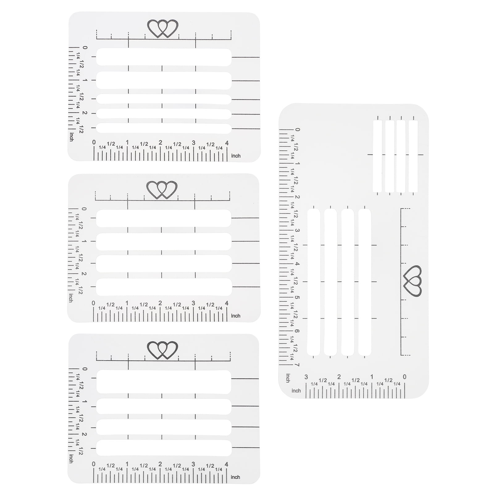 NICEXMAS 4 Pcs Envelope Making Ruler PP Material Stencils Card Envelop ...