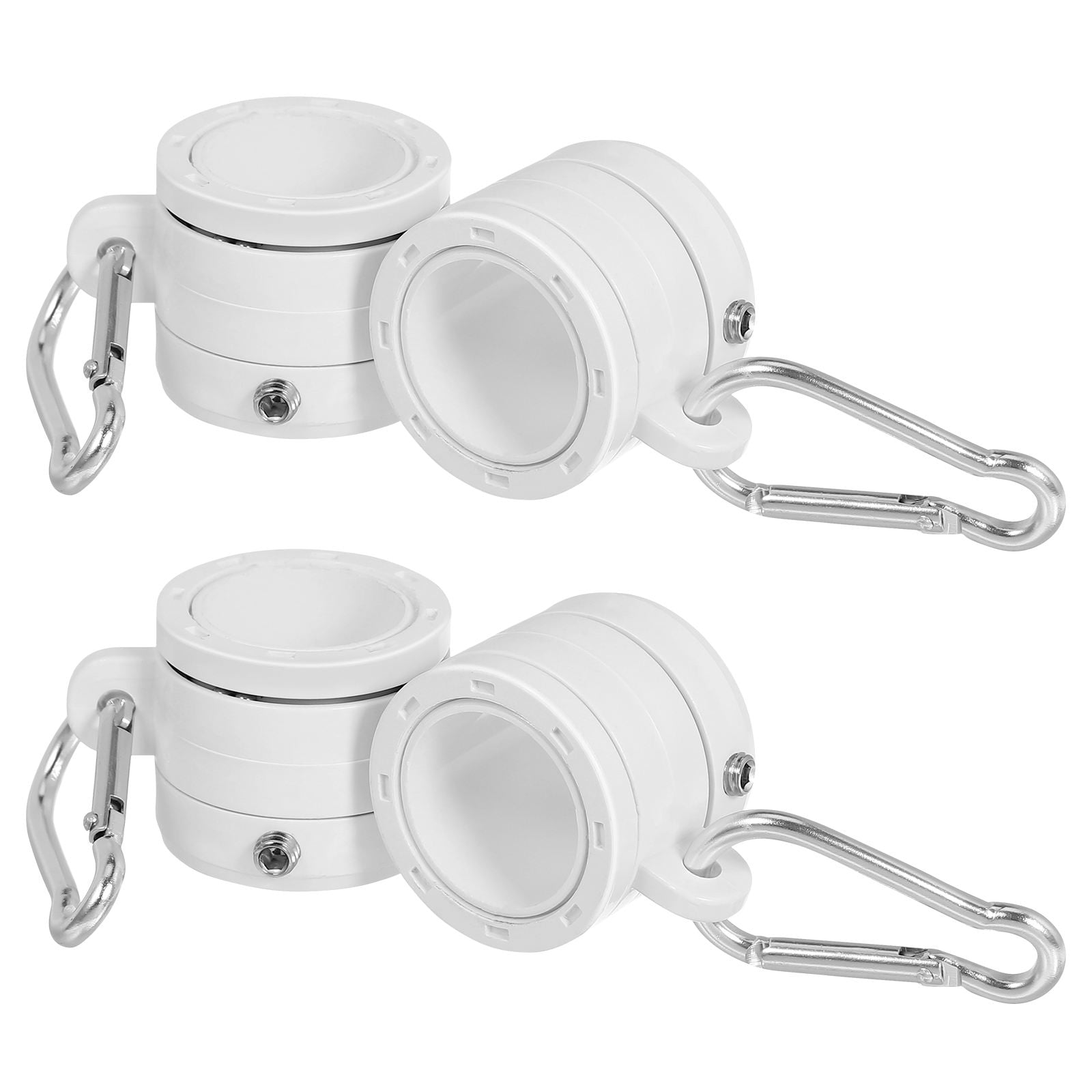 NICEXMAS 4 Pcs Flag Pole Bracket Rings Mounting Brackets Poles White ...