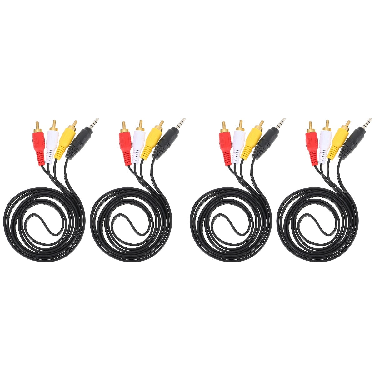 NICEXMAS 4 pcs Cable 3.5mm to 3 Stereo AUX Cord Audio Video Output ...