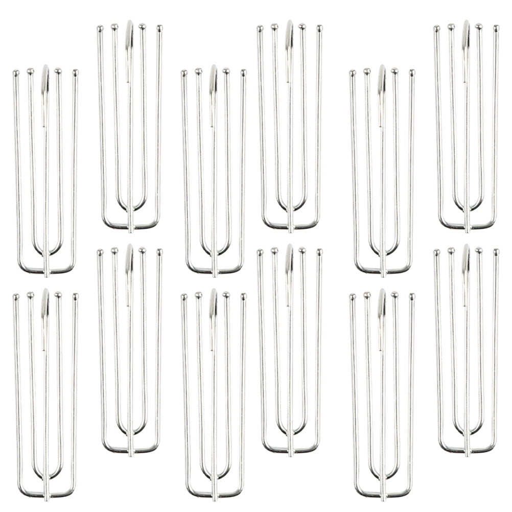 NICEXMAS 40Pcs Copper Metal Curtain 4-Prong Hanging Hooks Simple Design ...