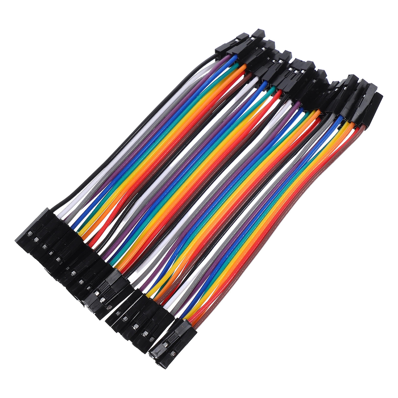 NICEXMAS 40pcs 10cm 2.54mm Female to Female Color Jumper Wires Cables ...