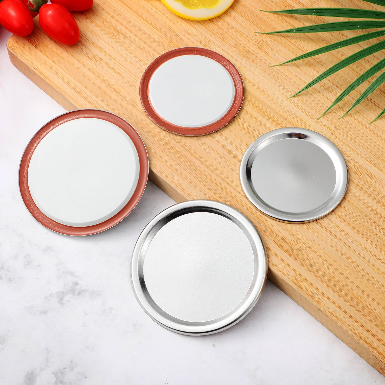 NICEXMAS 48 Pcs Jar Drinking Lid Tinplate Airtight Seal Household Users ...