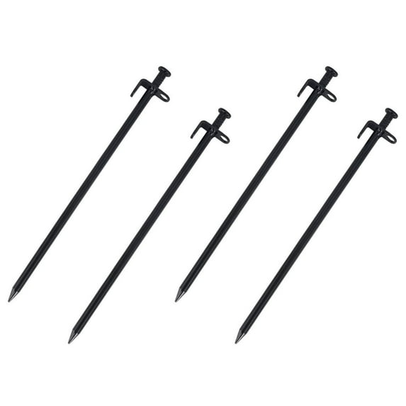 NICEXMAS 4Pcs Camping Pegs Black Stainless Steel for Stable Tent ...