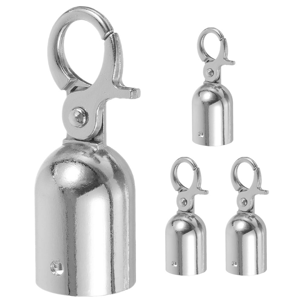 NICEXMAS 4Pcs Cord End Caps For Crowd Control Rope End Stopper Silver ...