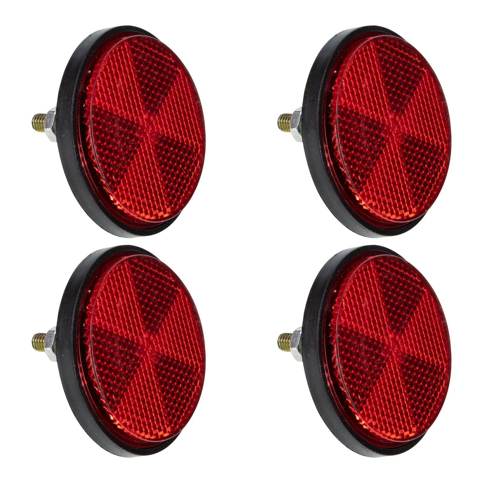 NICEXMAS Round Red Bike Reflectors Plastic 4Pcs 2.4In High Brightness ...
