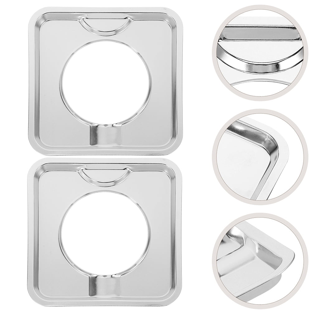 NICEXMAS 4pcs Gas Range Drip Pan Stainless Steel Square Oil Splatter ...