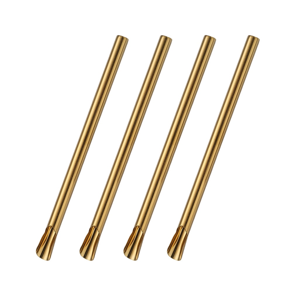 NICEXMAS stainless steel straws Stainless Steel Straw Golden 4pcs ...