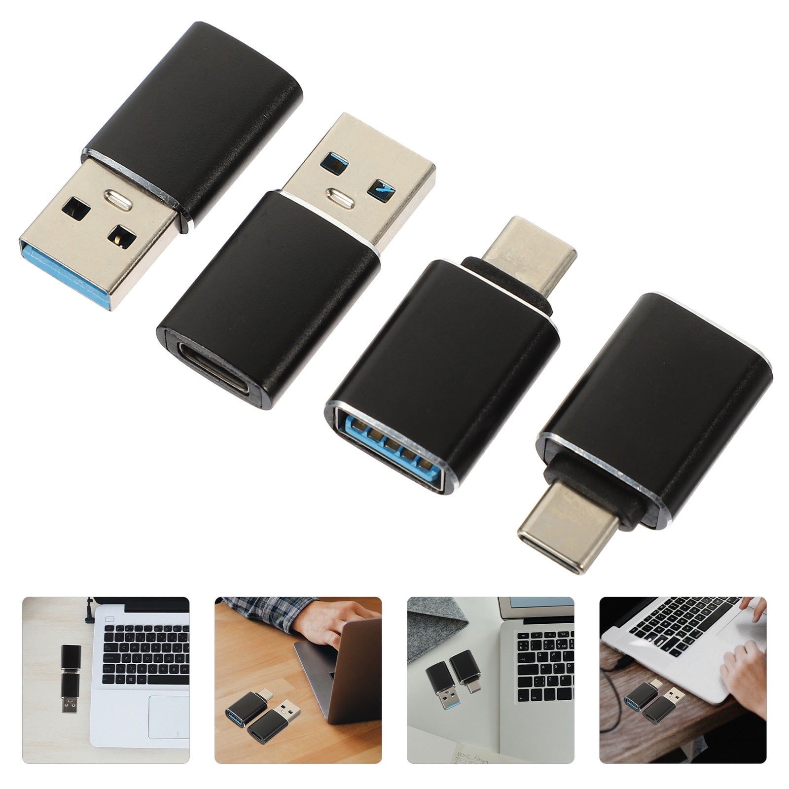 NICEXMAS 4pcs USB-C to USB Adapter OTG Adapter USB 3.0 to USB Type-C ...