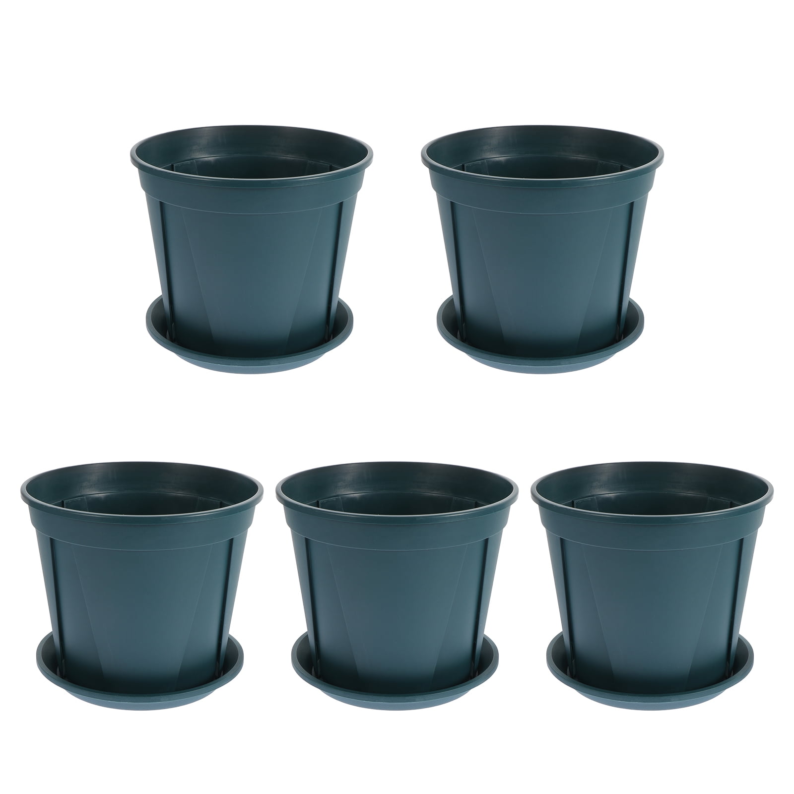 NICEXMAS 5 Sets Plastic Flower Pots Household Outdoor Indoor Flower and ...