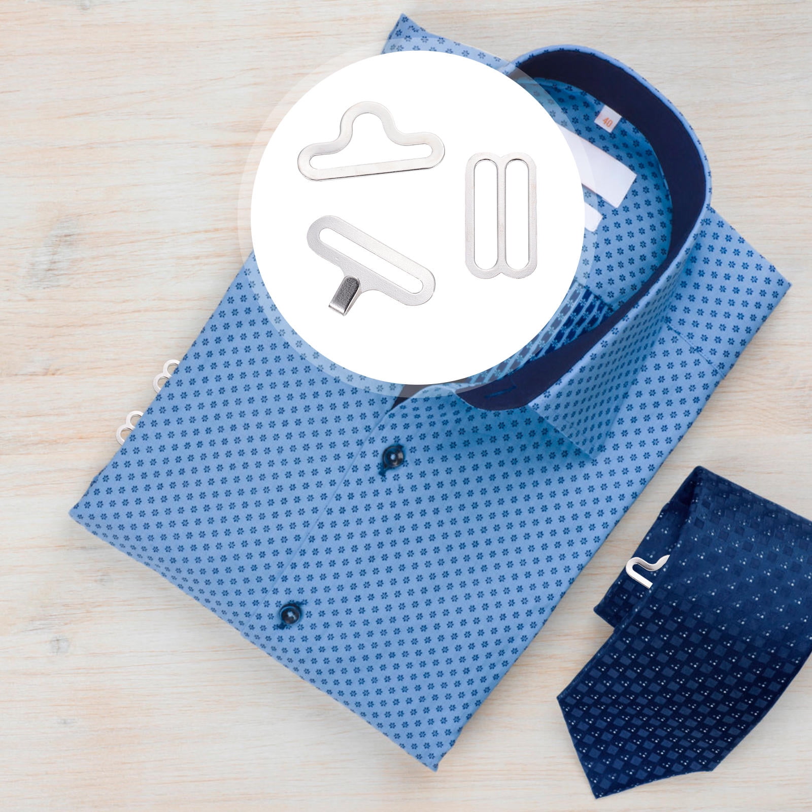 NICEXMAS 50 Sets Silver Bow Tie Clips Iron Alloy Adjustable Necktie ...