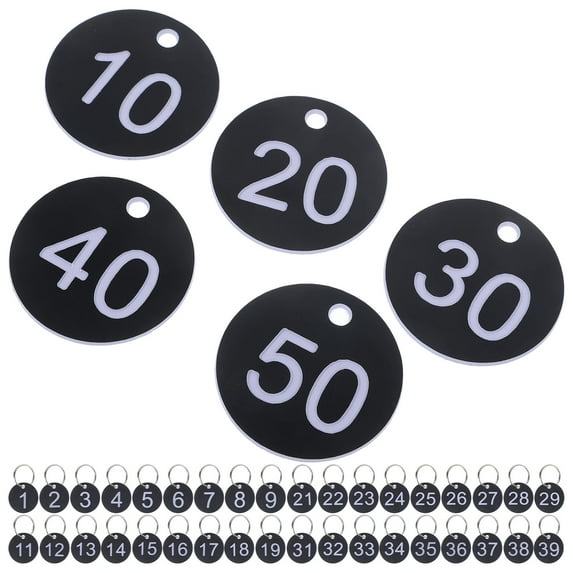 NICEXMAS 50 Sets Wire Number Labels with Rings for Marking Black Iron ...