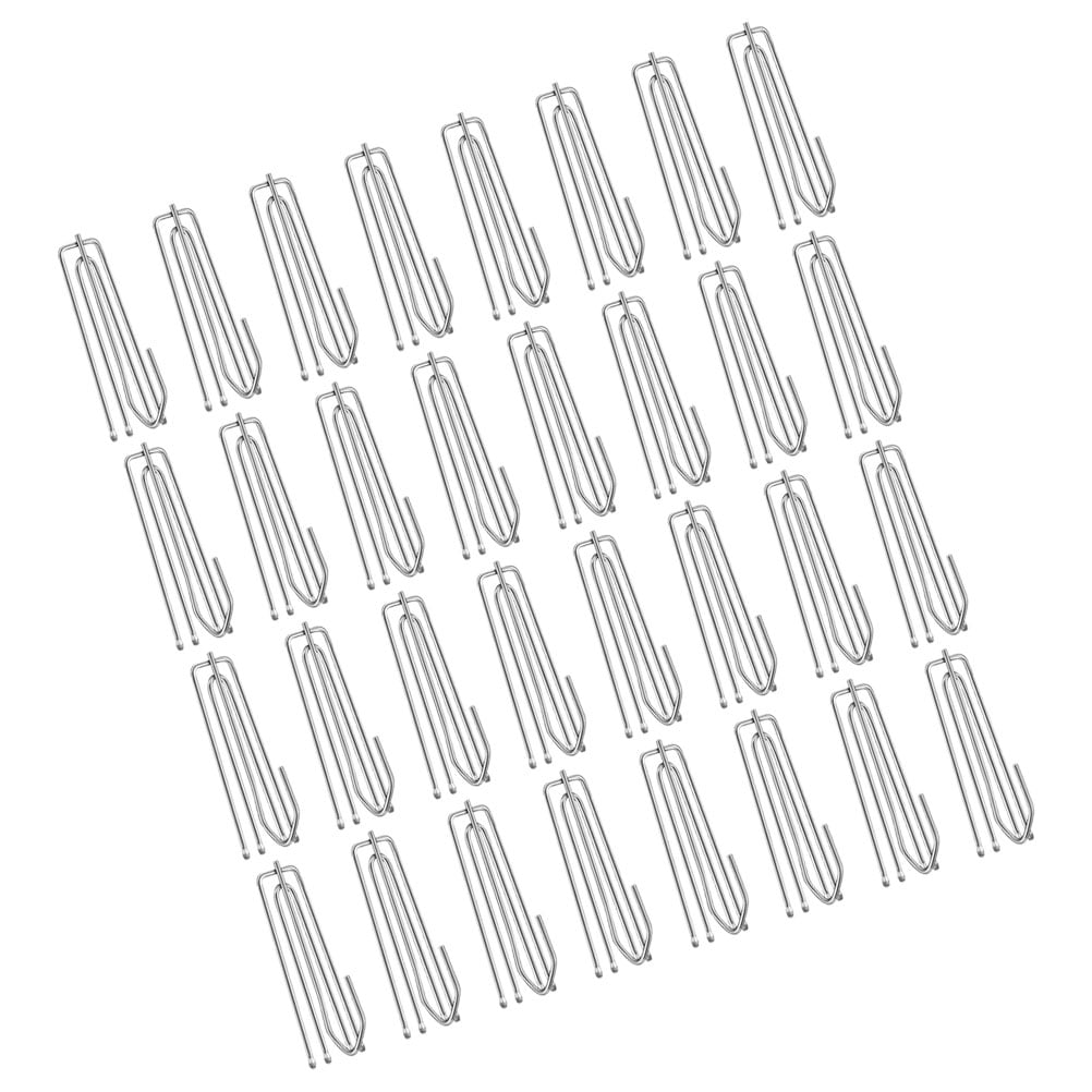NICEXMAS 50Pcs Drapery Hooks For Pleated Drapes Metal Four-Prong Silver ...