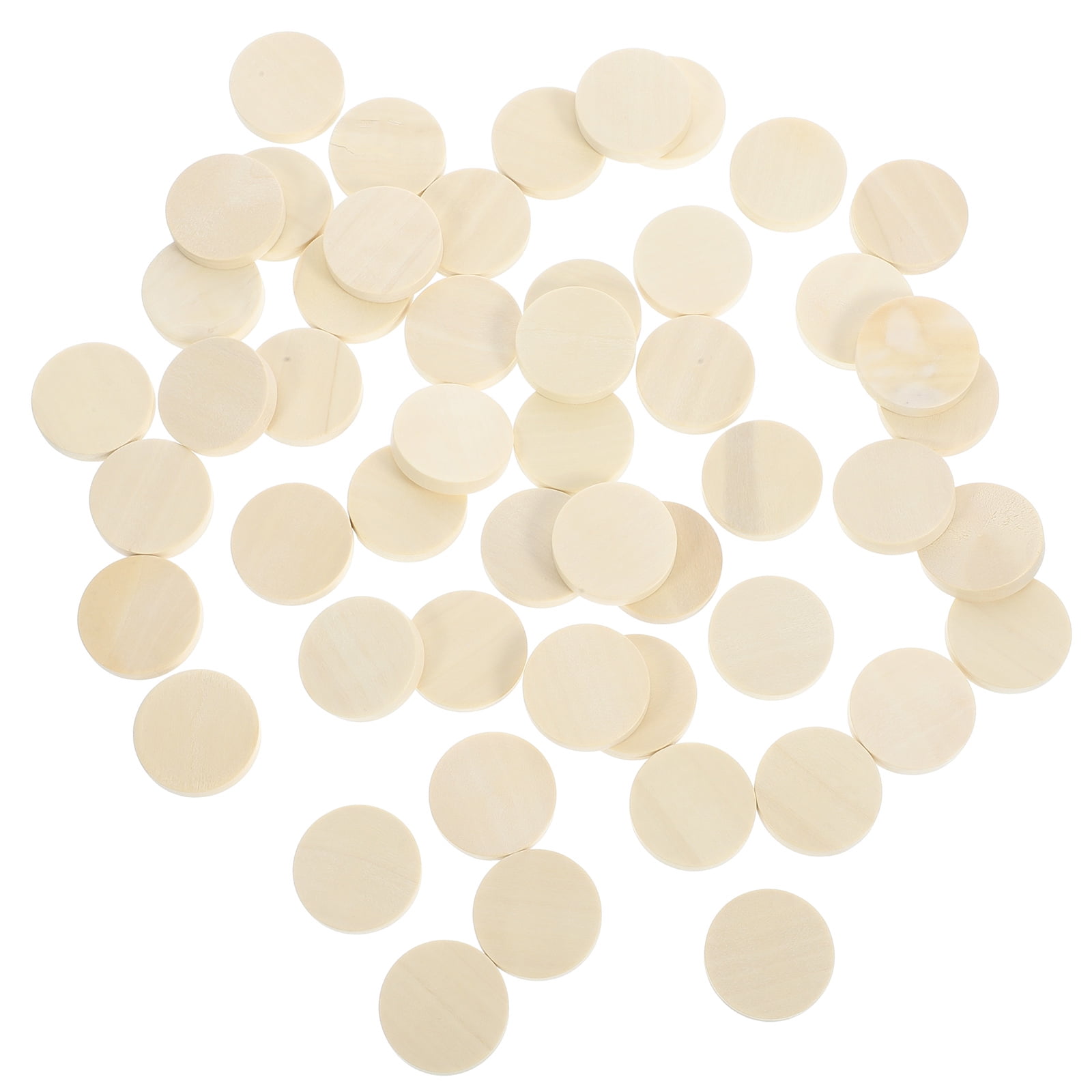 NICEXMAS 50Pcs Wooden Base For Figures Round Shape Beige For Miniature ...