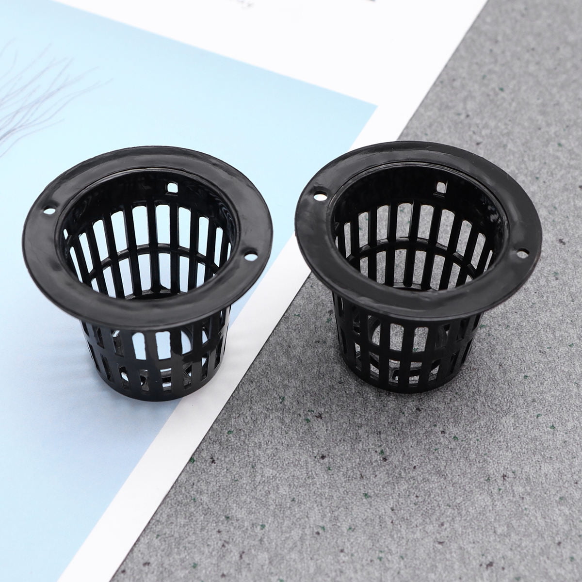 NICEXMAS 50Pcs Plant Net Pots Black Uv Resistant Plastic Net Basket for ...
