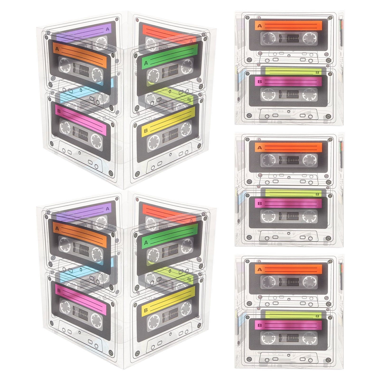 NICEXMAS 5Pack Multi-Colored Plastic Cassette Tape Goodie Boxes in 80s ...