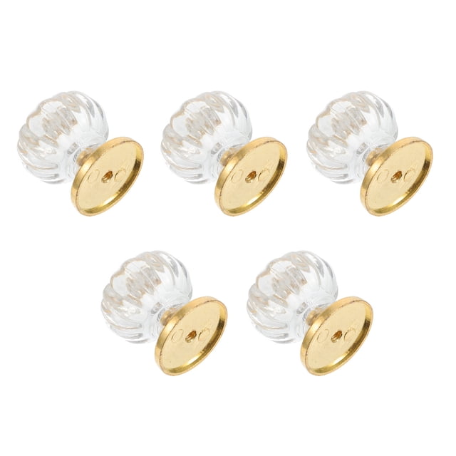 NICEXMAS 5Pcs Golden Transparent Door Pull Handles Cabinet Knobs for ...