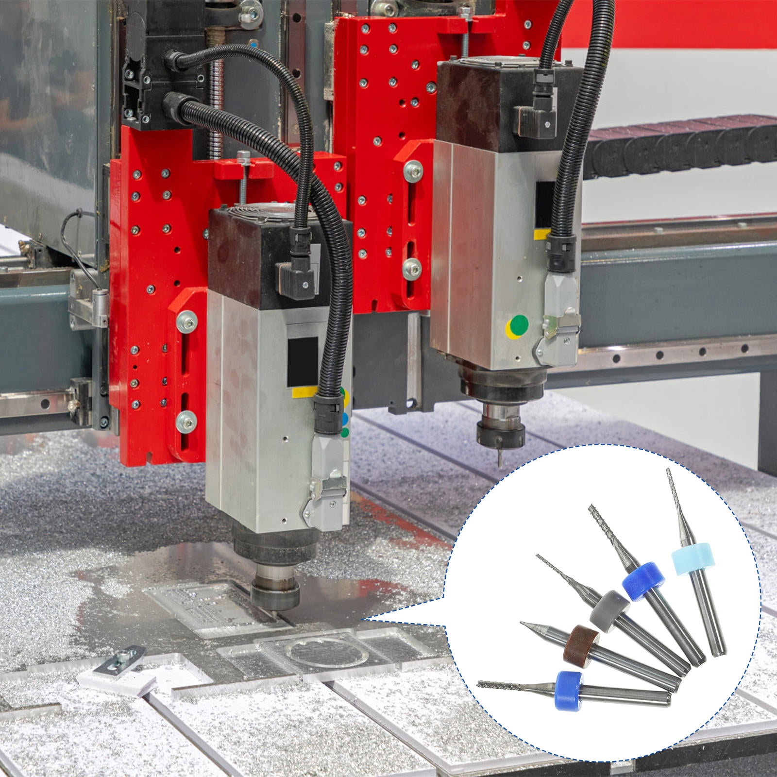 NICEXMAS 5Pcs Carbide Router Bits Assorted Color For Cnc Machinery Accessories Cnc Makers ...