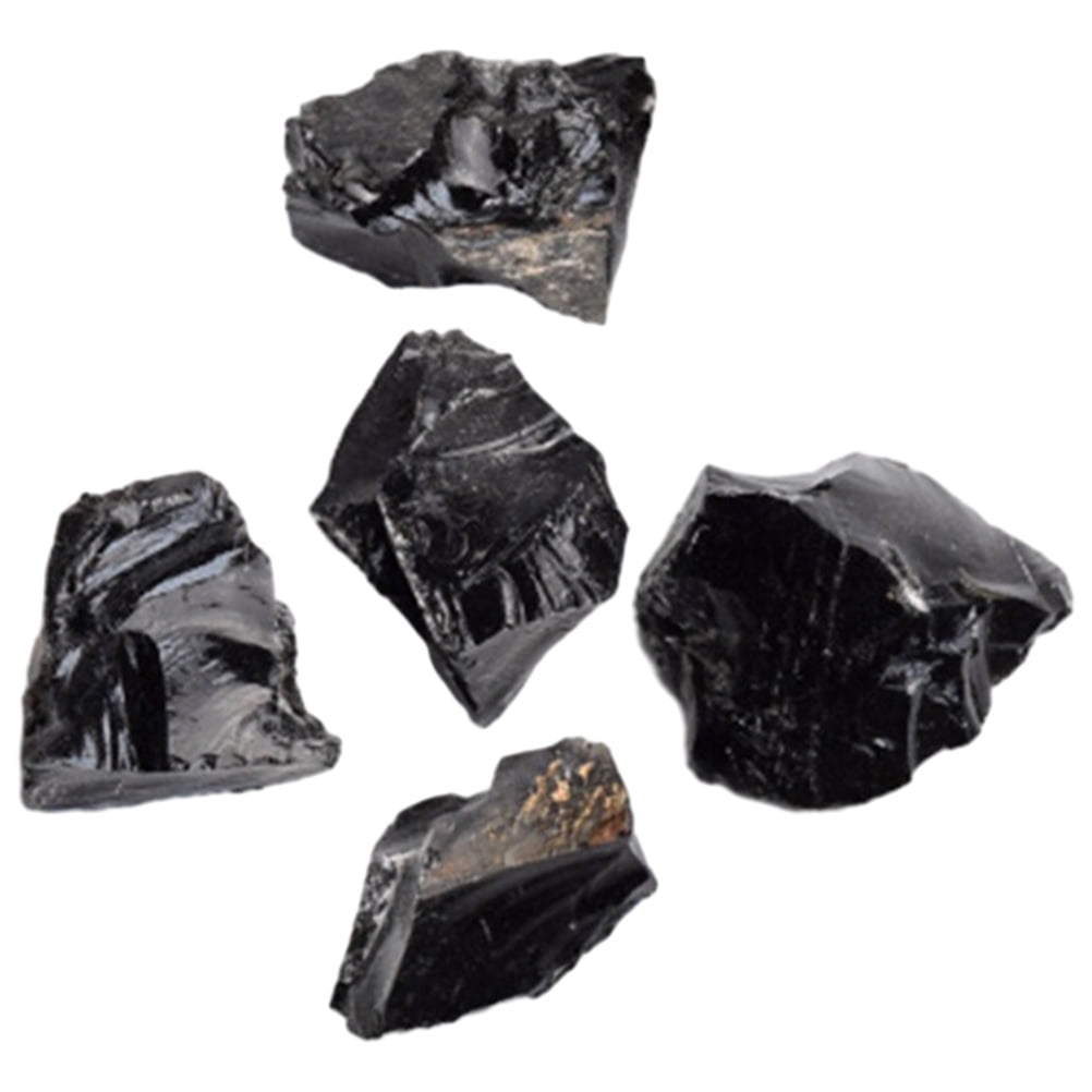 NICEXMAS 5Pcs Natural Stone Obsidian Crafts Yoga Classrooms Meditation ...
