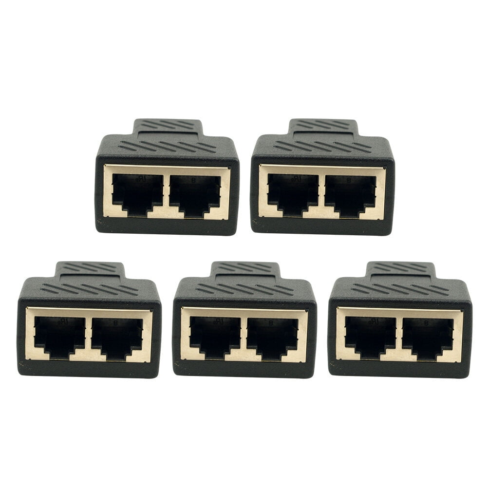 NICEXMAS 5Pcs RJ45 Female 1 to 2 Port Female Socket Adapter RJ45 ...