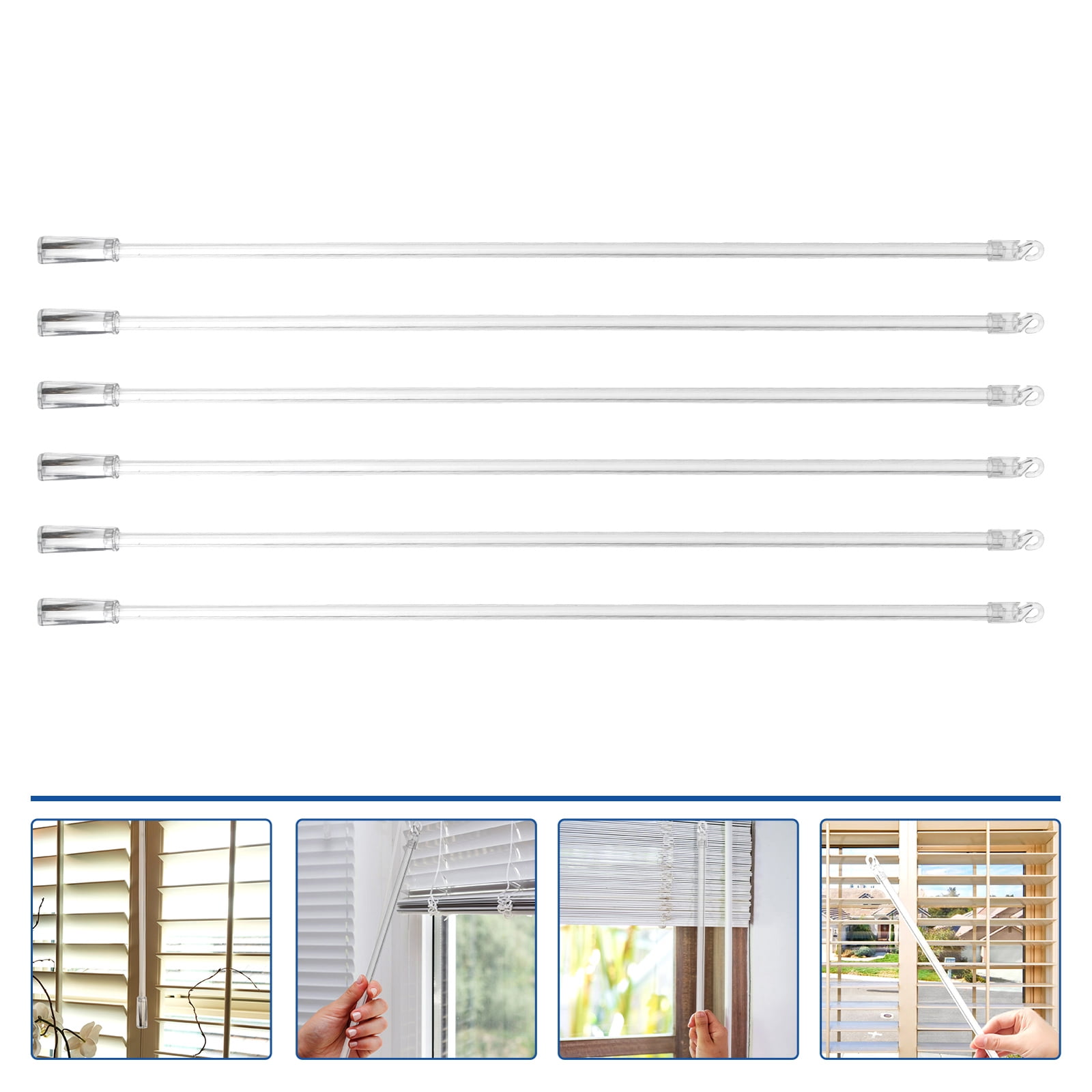 NICEXMAS Clear Curtain Pull Rods Blind Rod Handle Transparent Plastic ...