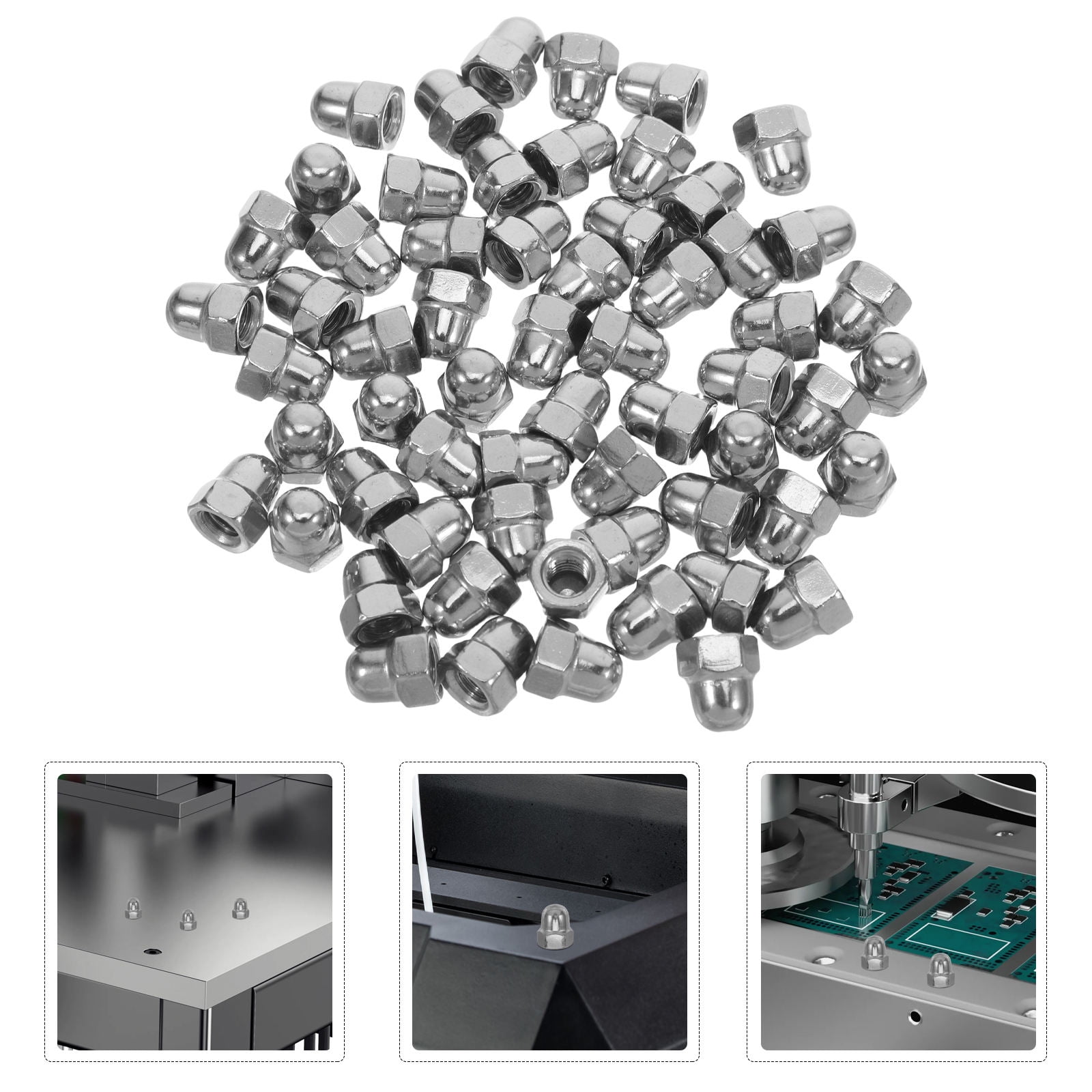 NICEXMAS 60pcs Screws with Nuts Cap Nuts Stainless Steel for Automotive ...
