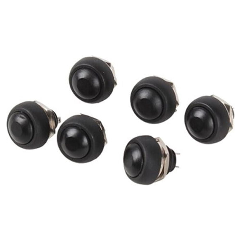 NICEXMAS 6Pack Waterproof Reset Push Button for Boat and Car Black ...