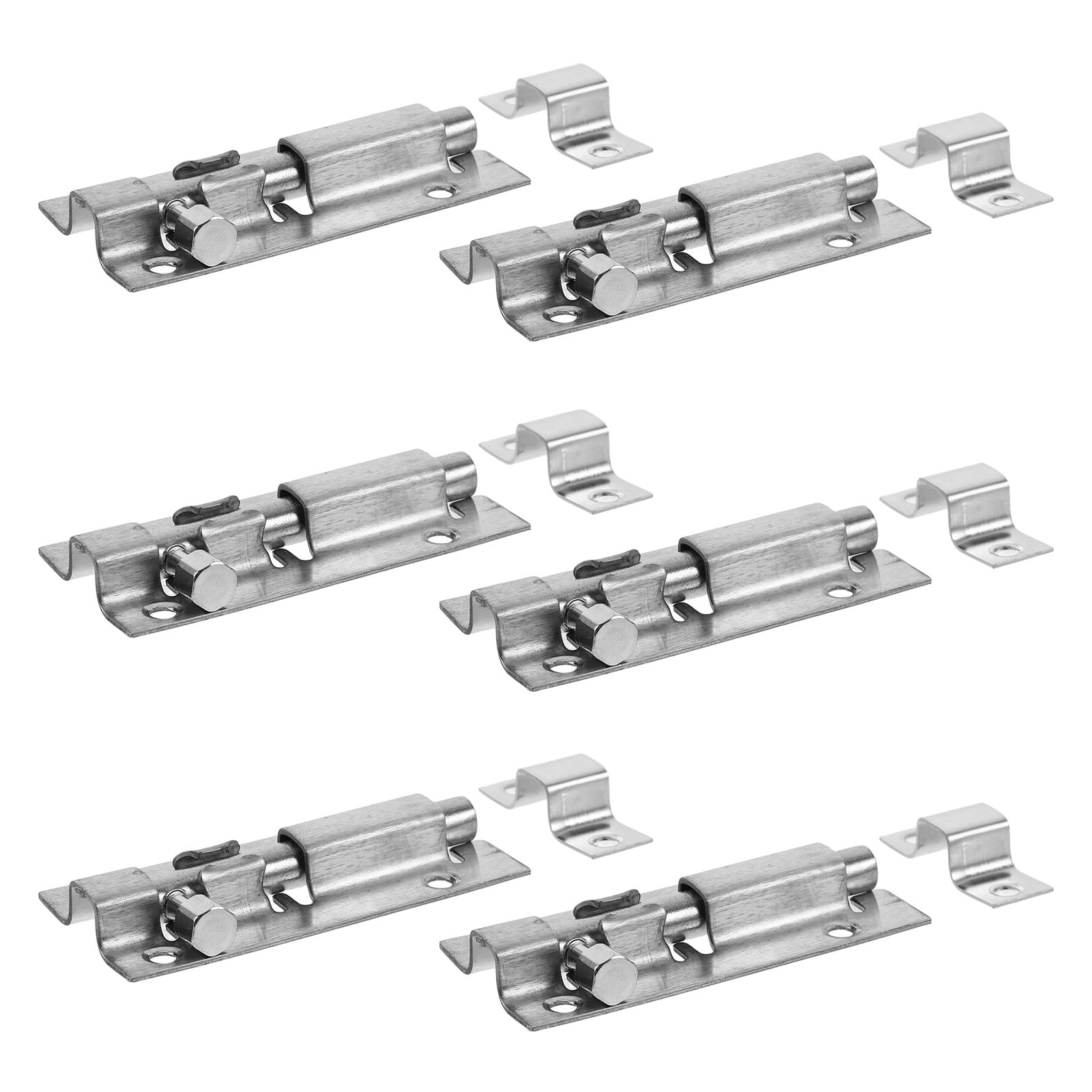 NICEXMAS 6Set Stainless Steel Door Bolt Lock for Home Security Silver ...
