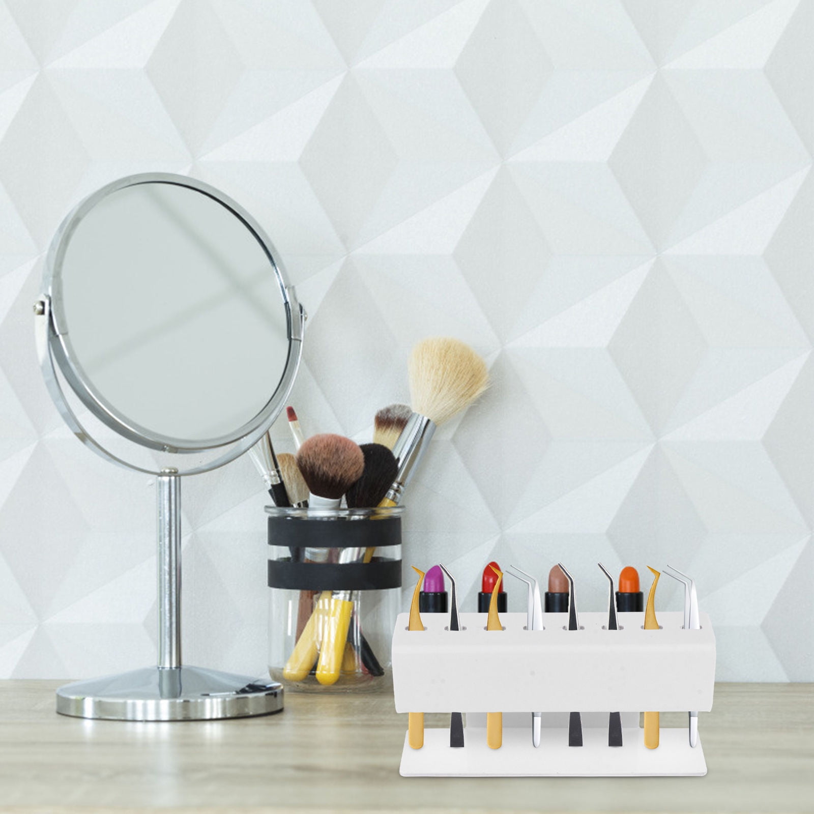 NICEXMAS 8 Holes Tweezers Display Stand Acrylic Eyelash Extension Tool ...