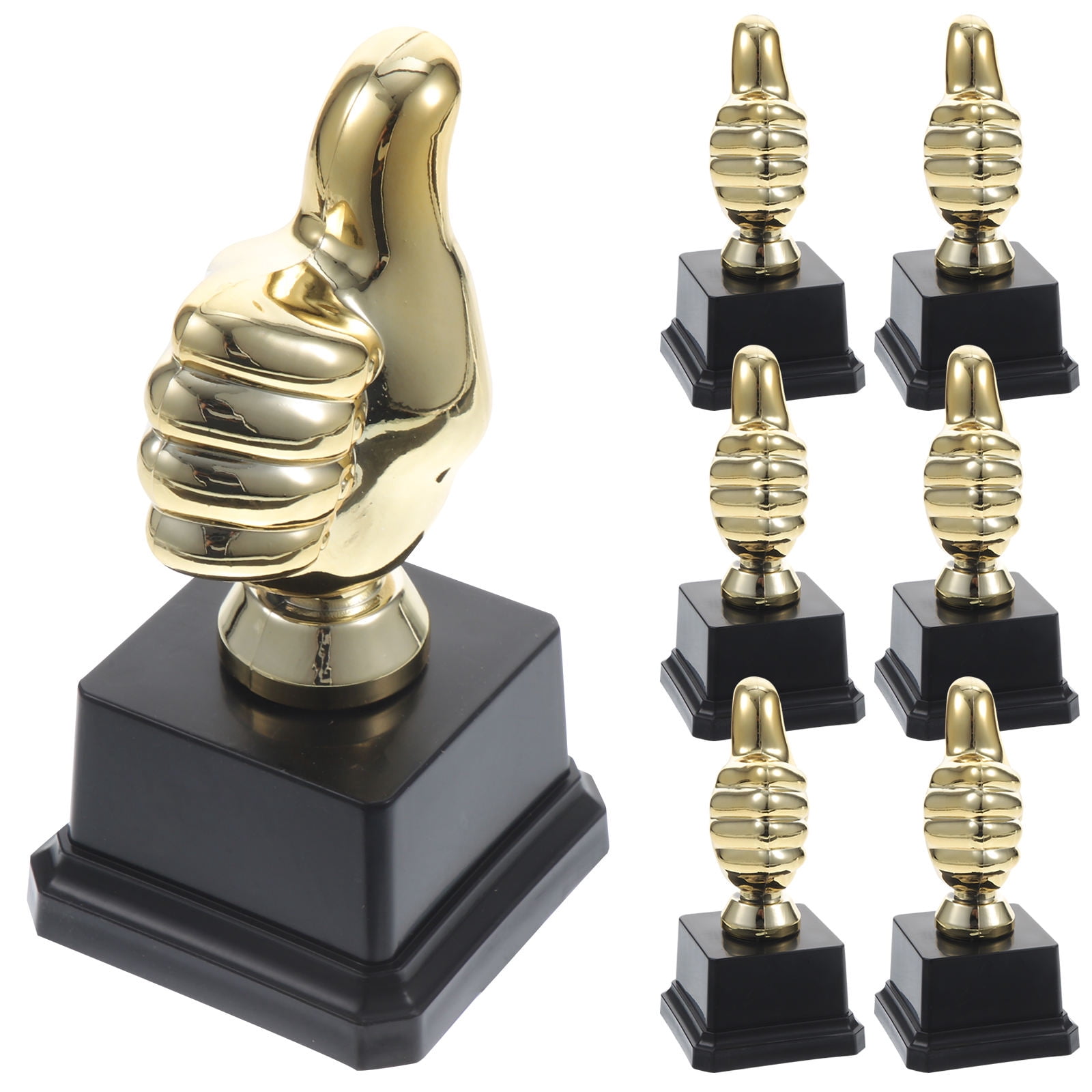 NICEXMAS Soccer Trophies for Kids Thumb Trophy Golden Plastic 8Pcs for ...