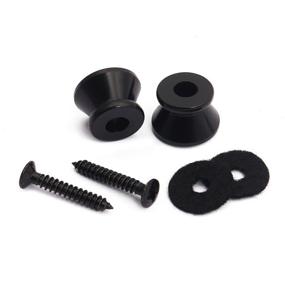 NICEXMAS Acoustic Guitar Strap Button Locks Steel Black Secure Locking ...