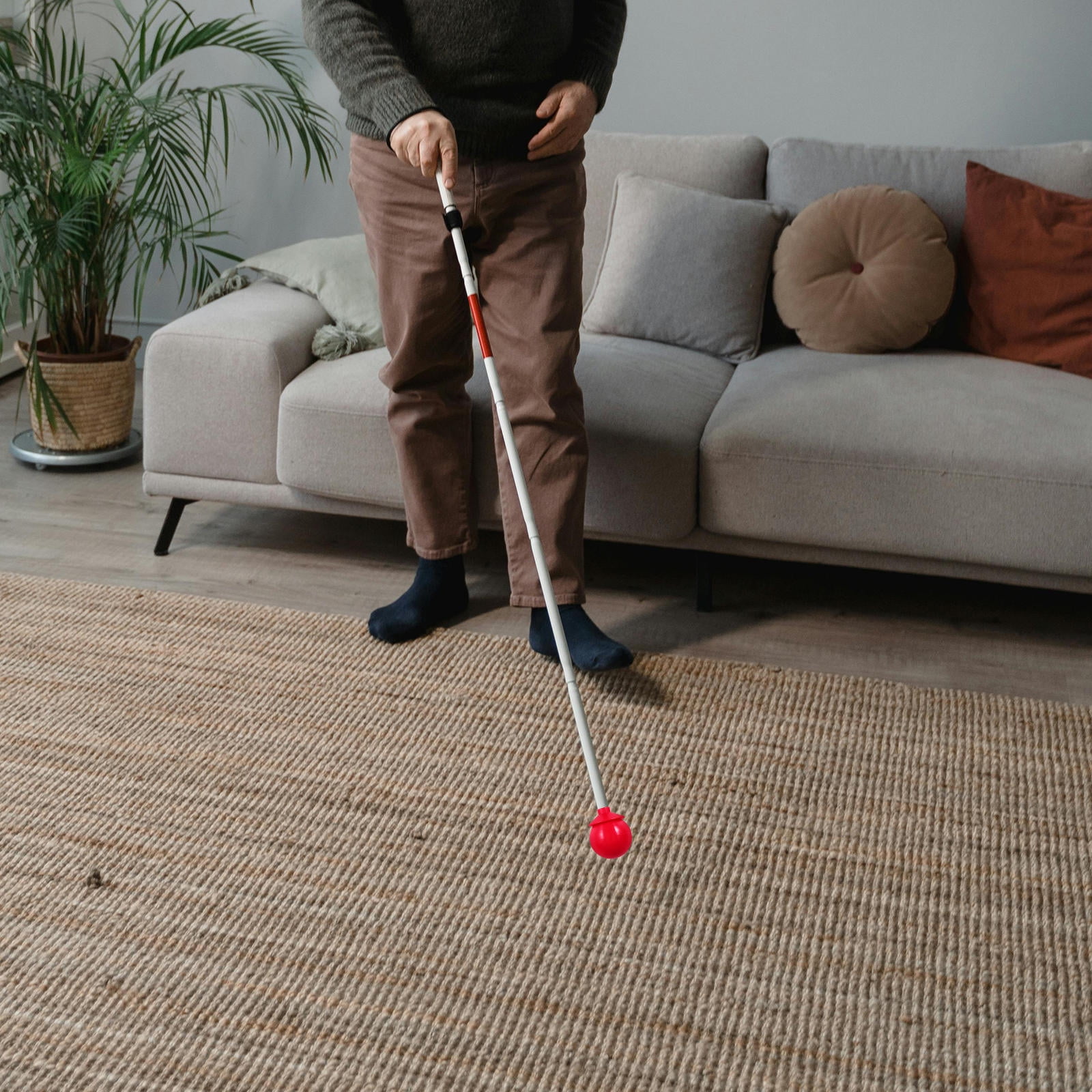 NICEXMAS Assistive Device Blind People Hook Type Rolling Cane Tip Walking Stick Cane For Walking ...