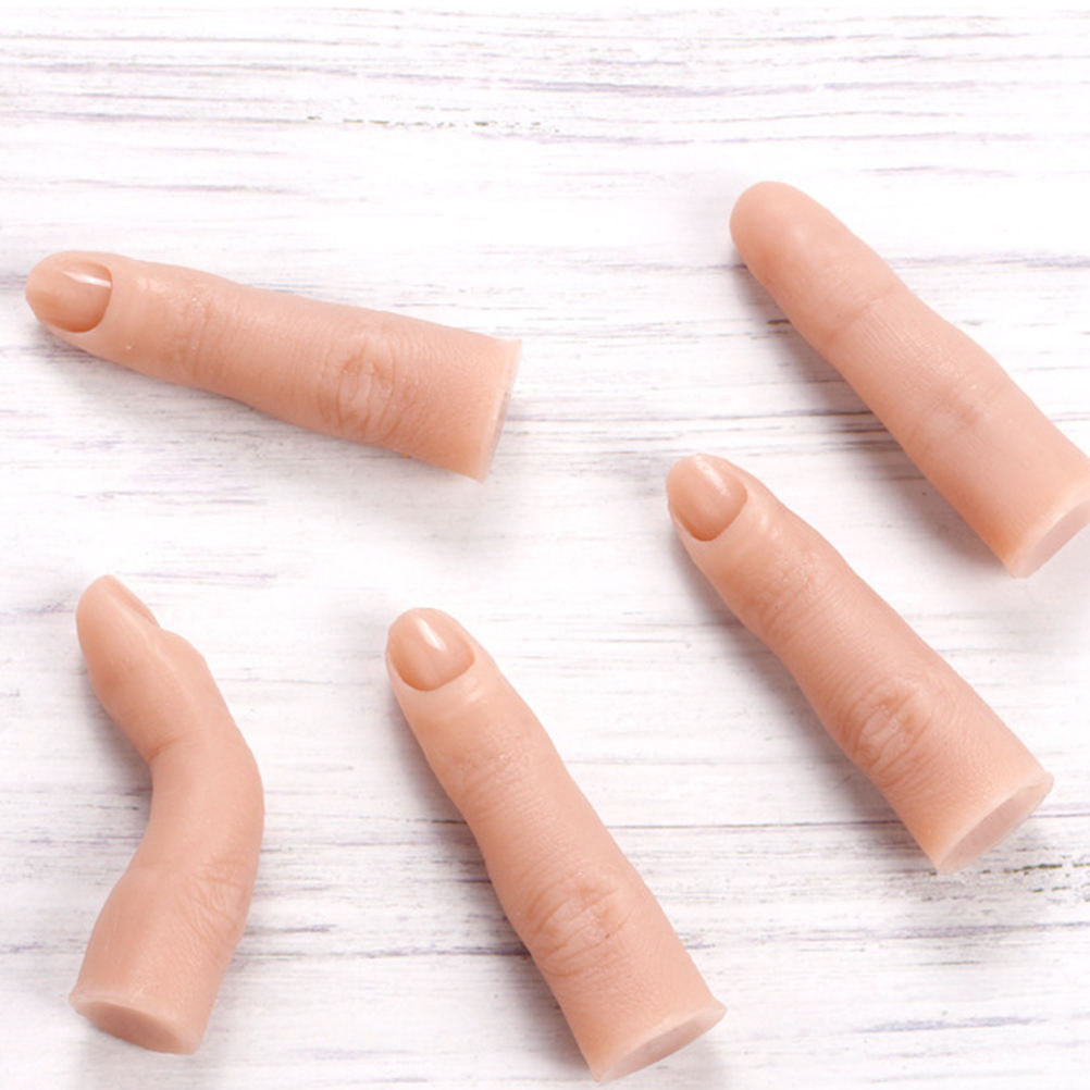 NICEXMAS Fake Practice Finger Fake Nail Training Finger Silicone Light ...