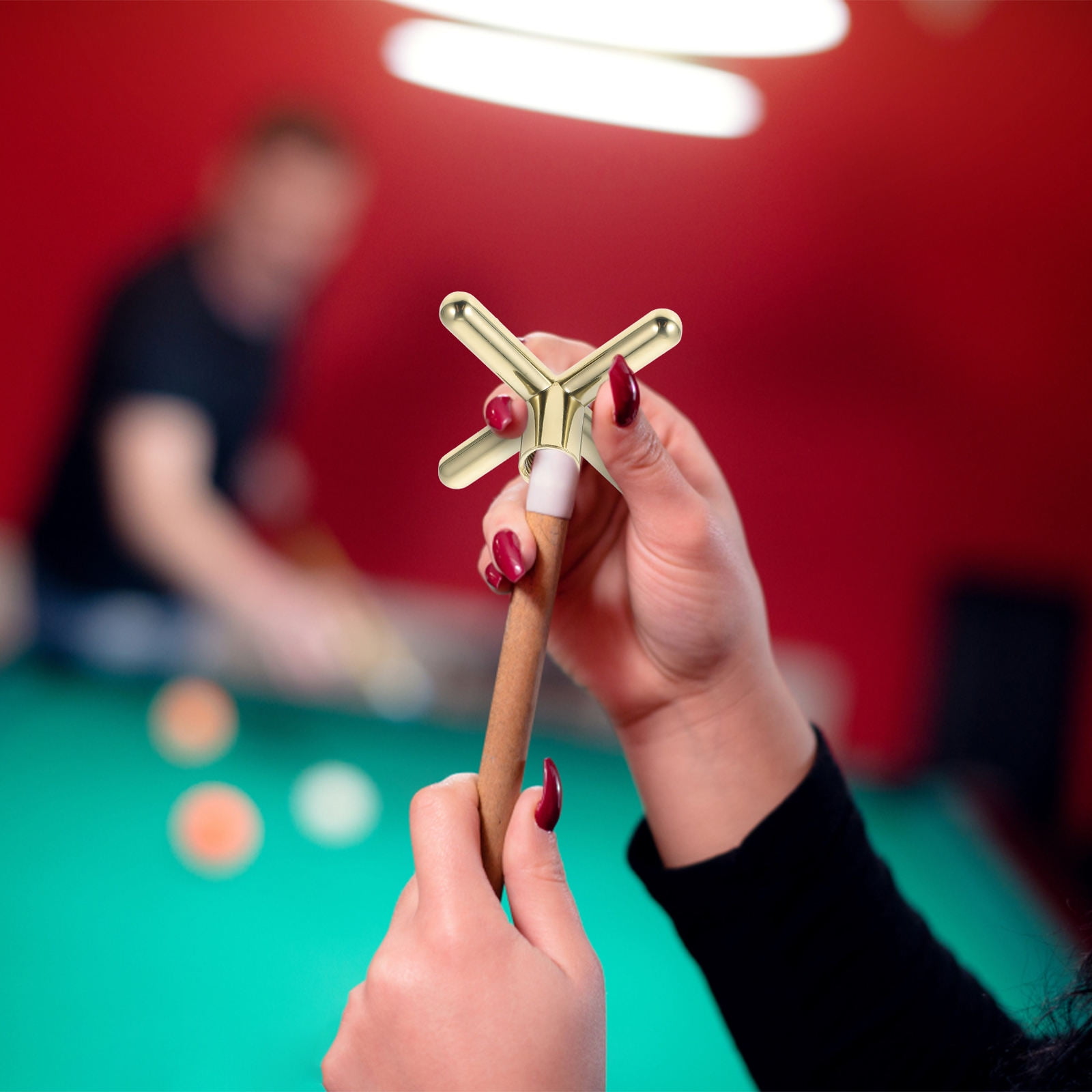 NICEXMAS Snooker Rest Billiards Cue Stick Bridge Golden Aluminum Alloy ...