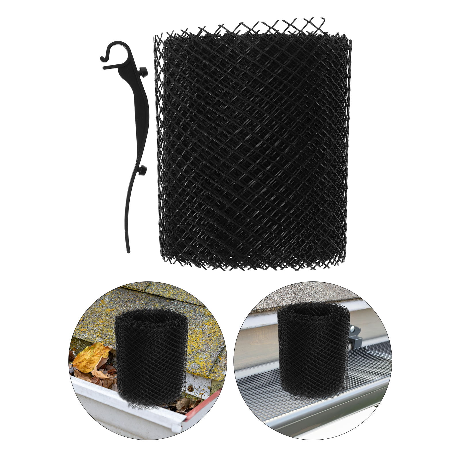 NICEXMAS Black PP PE Mesh Gutter Guard Netting for Homeowners Rainwater ...