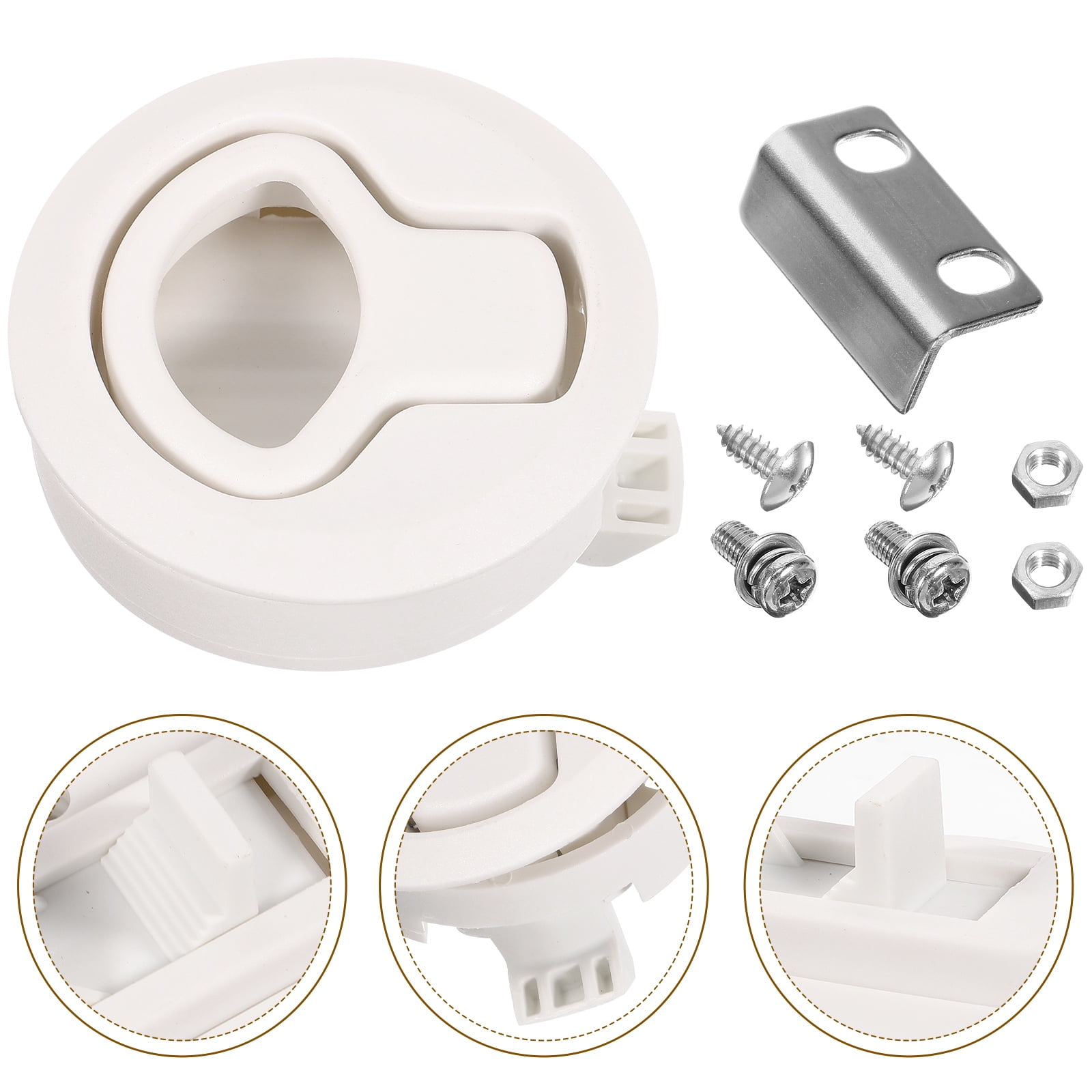 NICEXMAS Marine Boat Hatch Latch Round Slam Latch Accessory White 1 Set ...