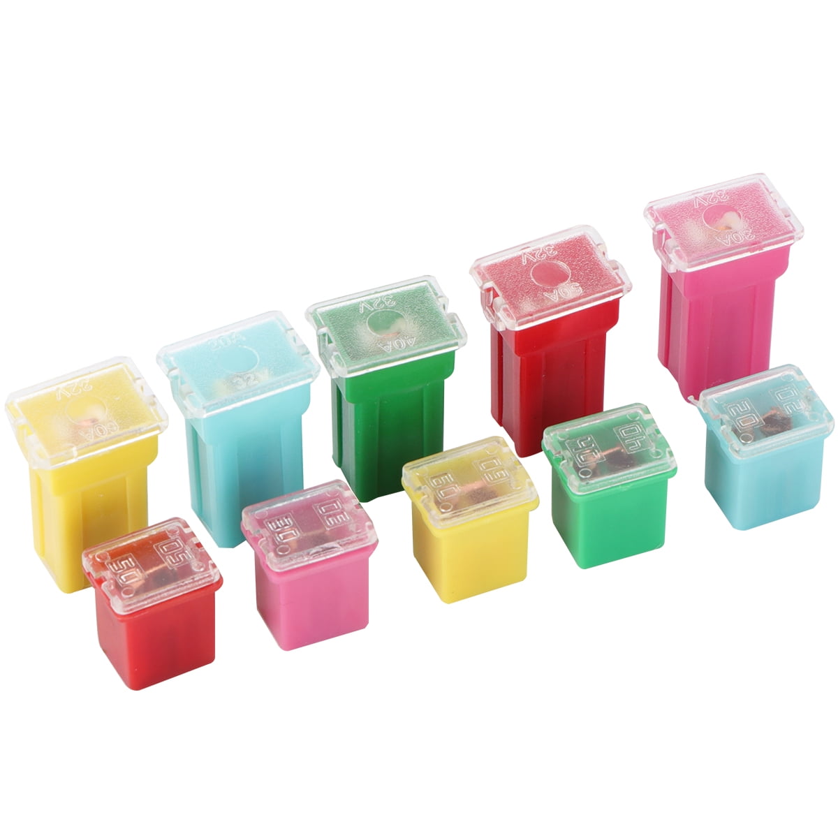 NICEXMAS 10Pcs Low and Tall Profile Box Shaped Jcase Fuse Assortment ...