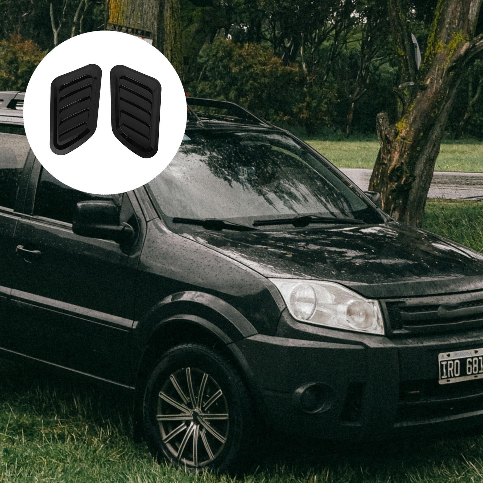 NICEXMAS Car Hood Vents Abs Black 2Pack fin Air Intake for Car Exterior ...