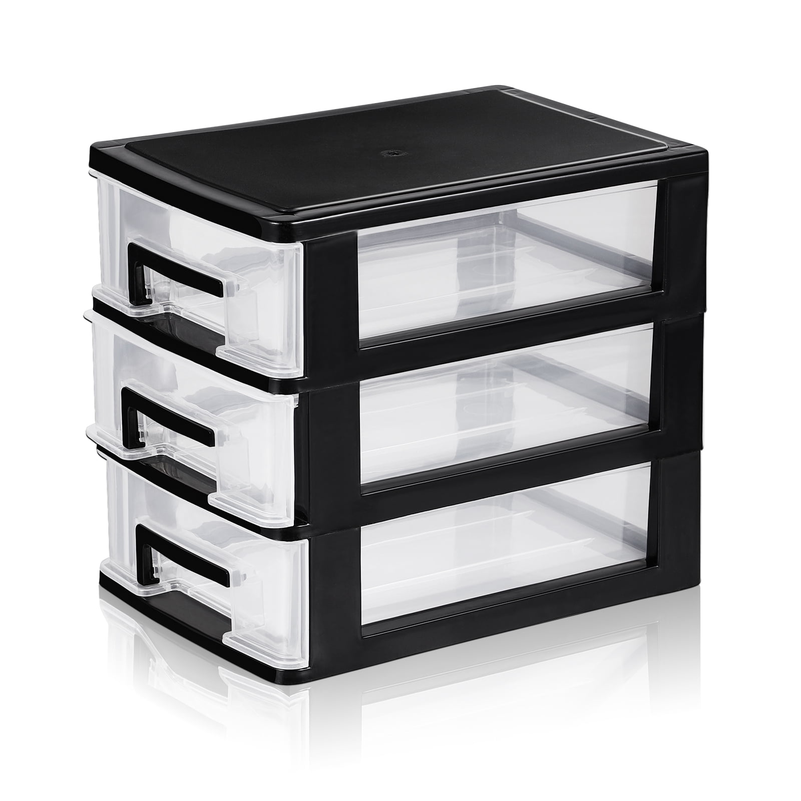 NICEXMAS Clear Desktop Drawer Three-layer Storage Cabinet Storage ...