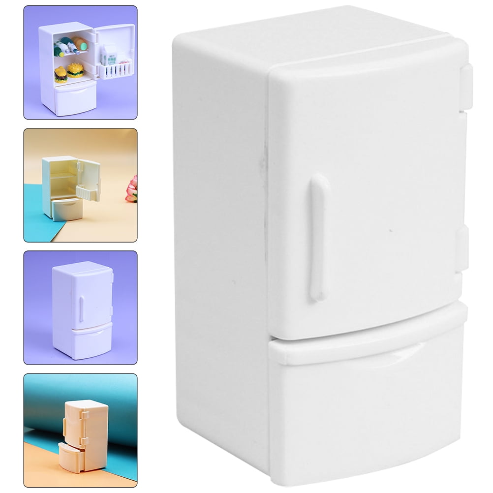 NICEXMAS Dollhouse Fridge Artificial Flower Mini Refrigerator Miniature ...
